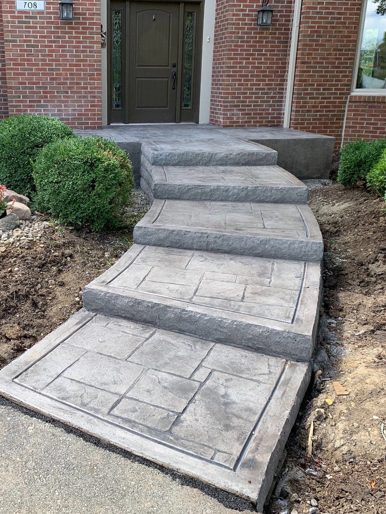 Stamped Steps Concrete Walkways The Concrete Sidewalks In Newcastle